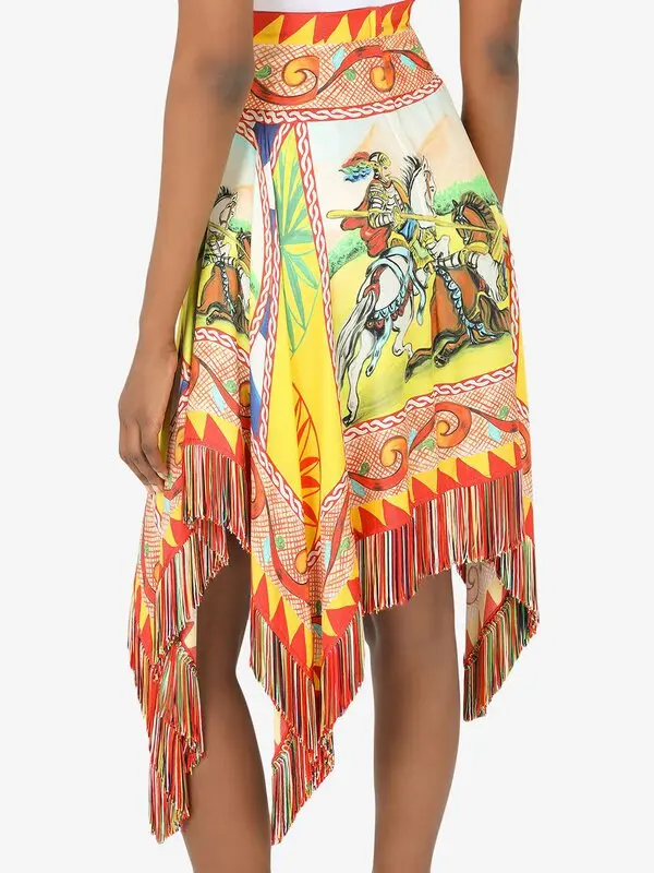 Dolce & Gabbana Carretto-print Twill Miniskirt