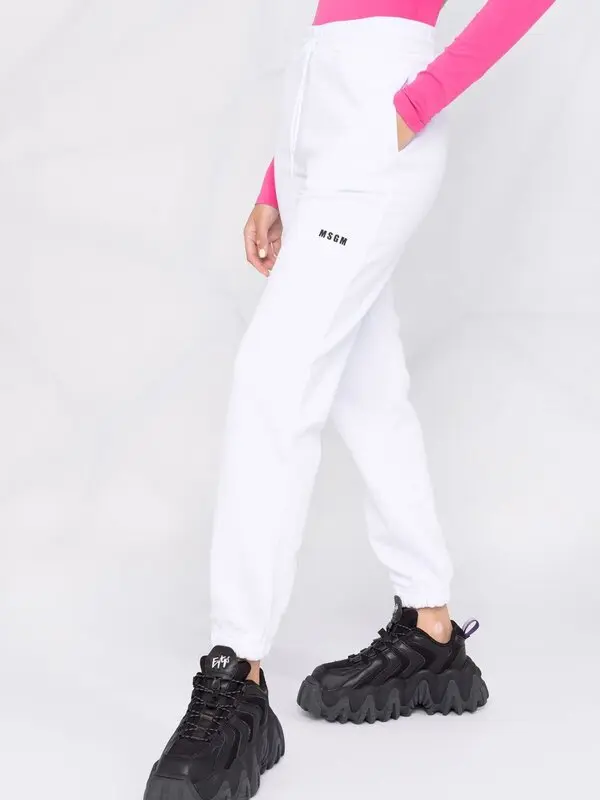 MSGM Logo-print Cotton Joggers - White