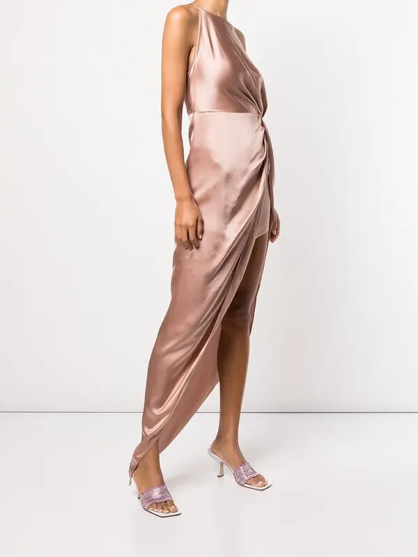 Michelle Mason Twist-knot Silk Gown - Pink