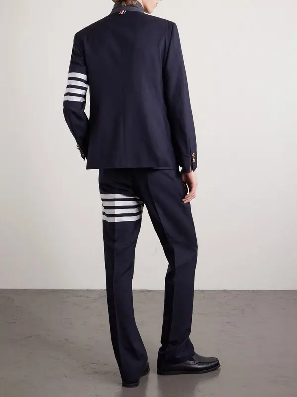 Thom Browne Slim-fit Tapered Striped Wool Suit Trousers - Blue