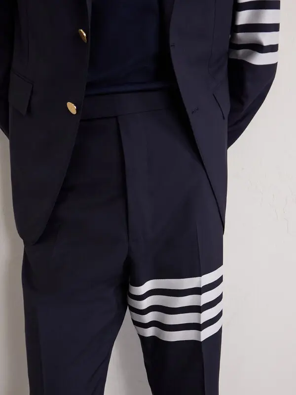 Thom Browne Slim-fit Tapered Striped Wool Suit Trousers - Blue