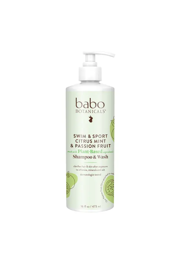 BABO BOTANICALS Swim &amp Sport Citrus Mint &amp Passion Fruit Shampoo &amp Wash Family Size - Orange