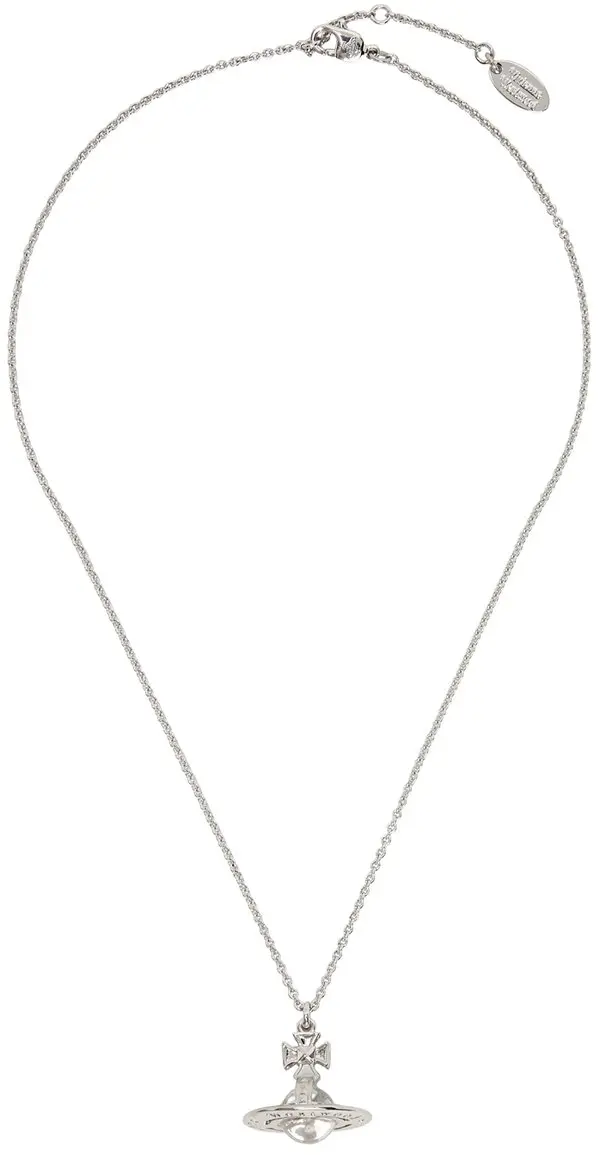 Vivienne Westwood Silver Pina Small Orb Necklace - Crystal/Rho