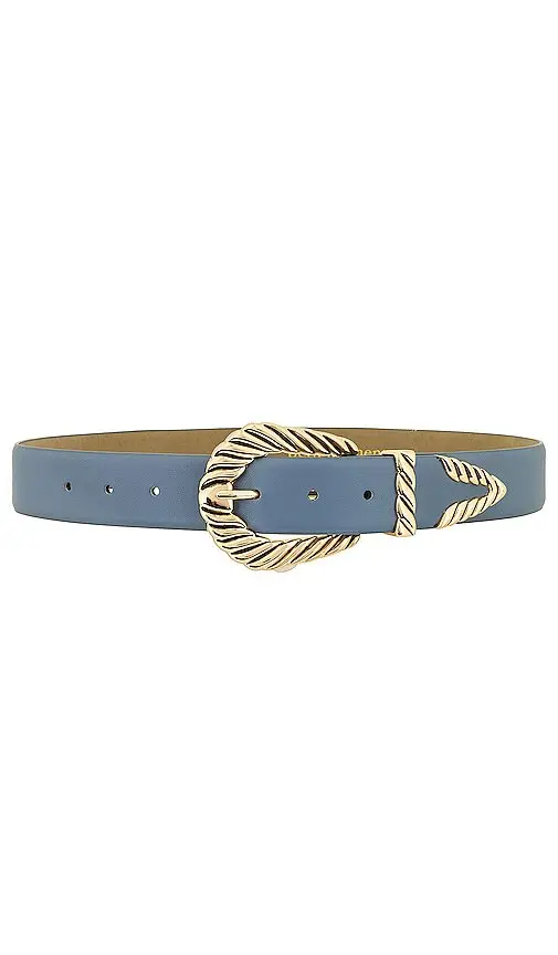 PETIT MOMENTS Modern Rodeo Leather Waist Belt - Dusty Blue