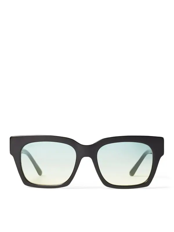 JIMMY CHOO Jo/s 52 Black Acetate Square-eye Sunglasses With Gold Jc Logo