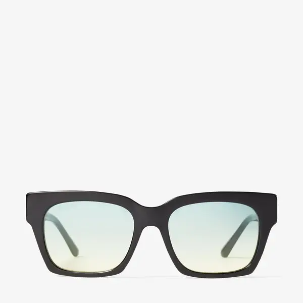 JIMMY CHOO Jo/s 52 Black Acetate Square-eye Sunglasses With Gold Jc Logo