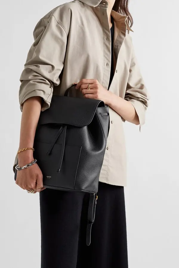 OROTON Duo Textured-leather Backpack