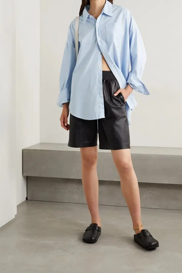 R13 Oversized Striped Oxford Shirt - Blue