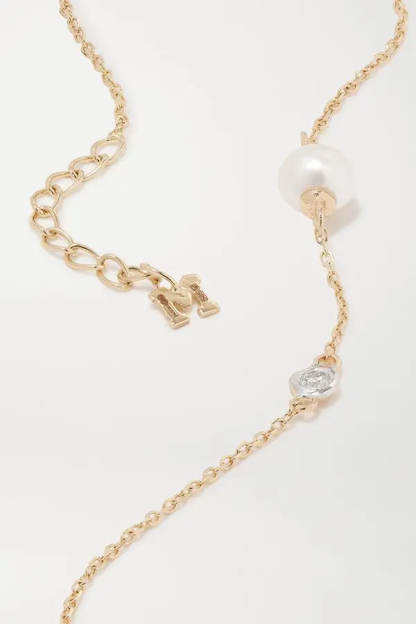 Mateo 14-karat Pearl And Diamond Bracelet