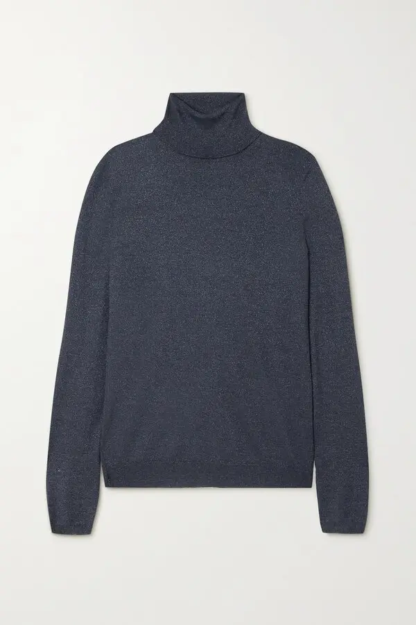 Brunello Cucinelli Metallic Cashmere-blend Turtleneck Sweater