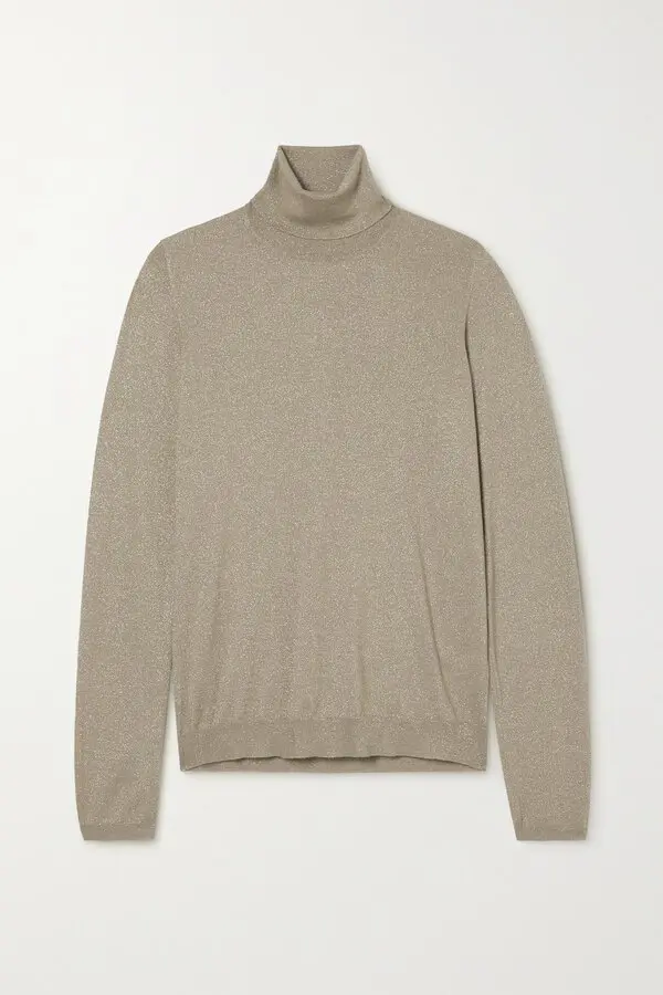 Brunello Cucinelli Metallic Cashmere-blend Turtleneck Sweater