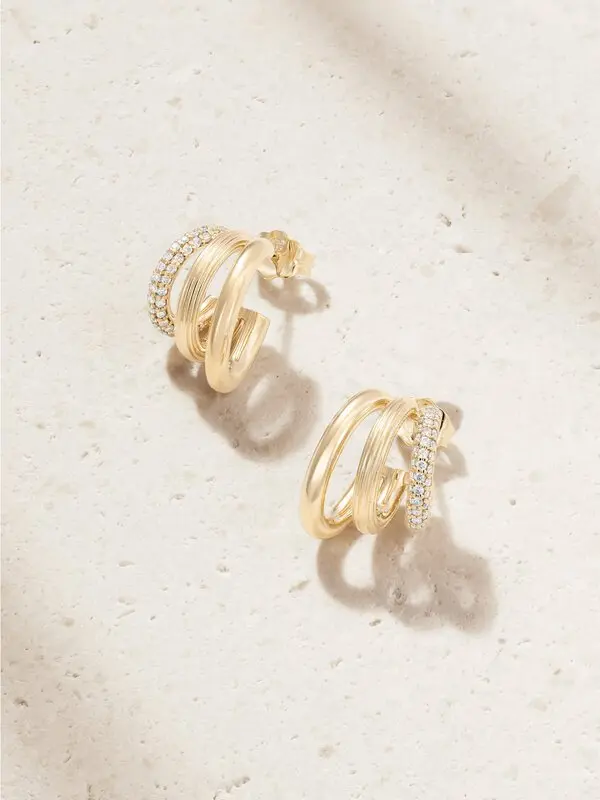SYDNEY EVAN 14k Diamond Hoop Earrings - Gold