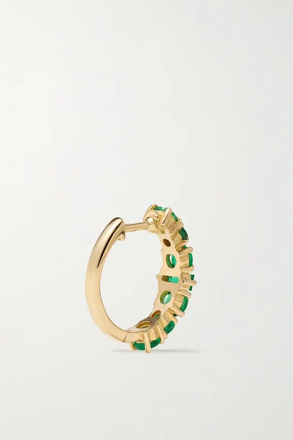 Ileana Makri 18-karat Emerald Hoop Earrings