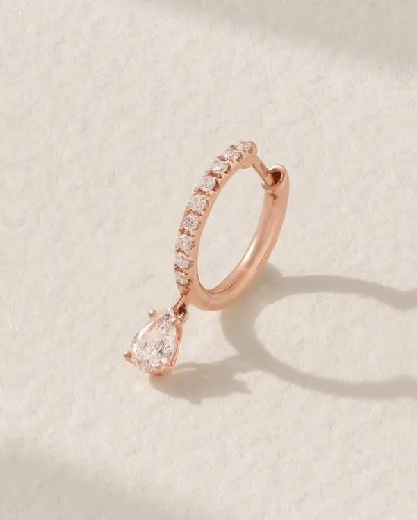 ANITA KO Huggies 18-karat Diamond Single Hoop Earring - Gold