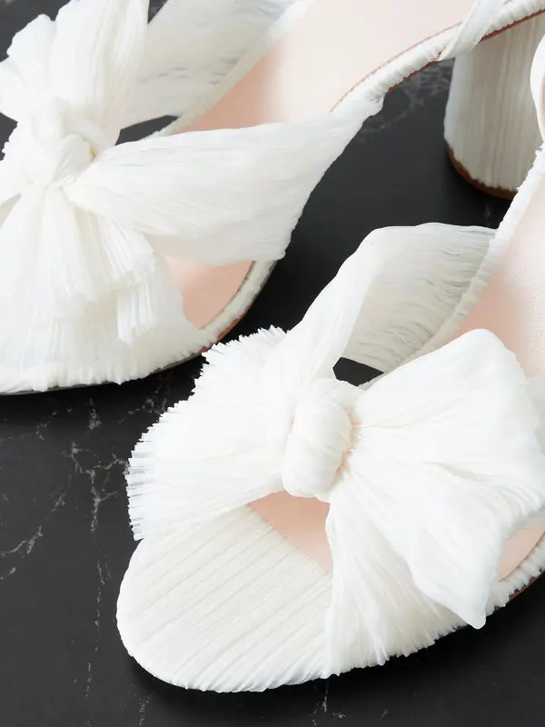 LOEFFLER RANDALL Camellia Bow-embellished Sandals - Neutrals