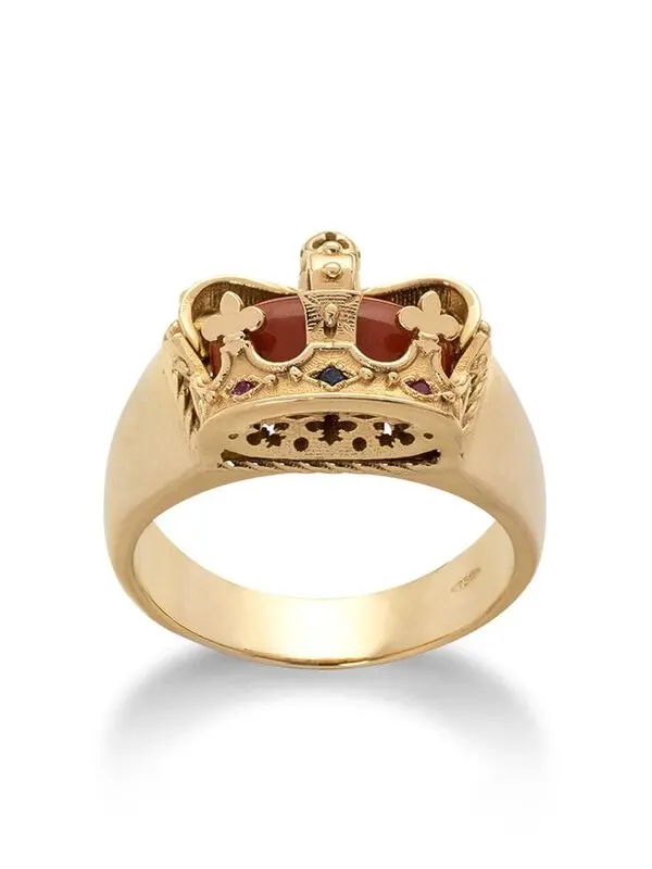Dolce & Gabbana 18k Yellow Royal Jasper, Ruby And Sapphire Ring - Gold