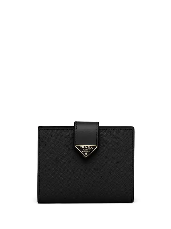 Prada Small Logo-plaque Saffiano Leather Wallet - Black