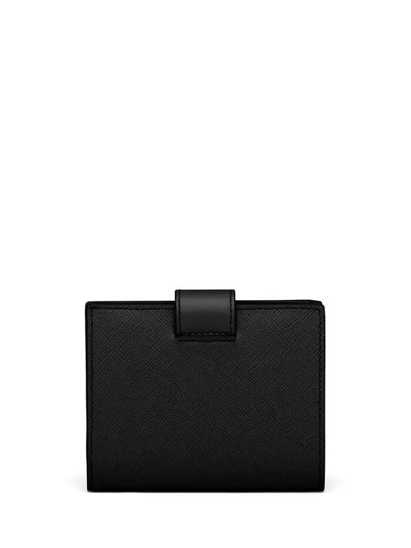 Prada Small Logo-plaque Saffiano Leather Wallet - Black