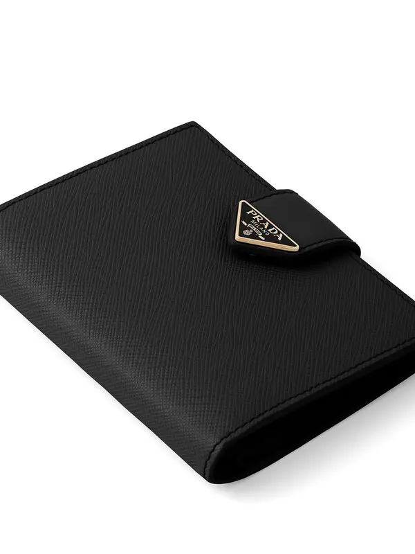 Prada Small Logo-plaque Saffiano Leather Wallet - Black