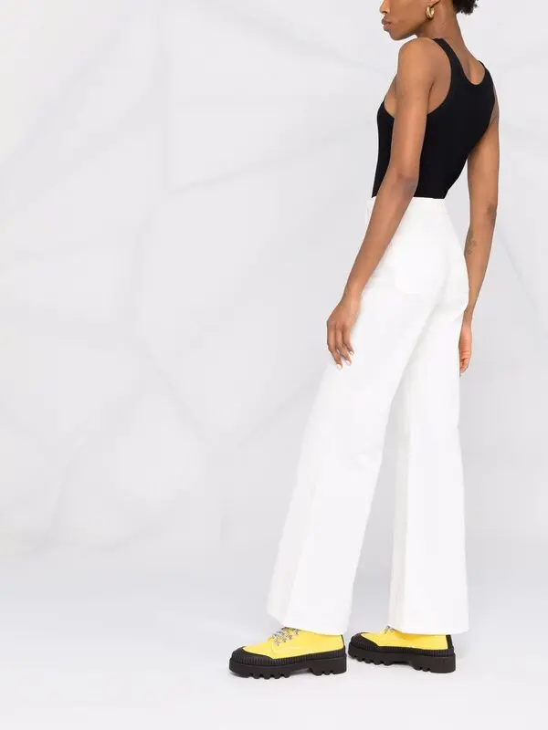 NILI LOTAN Florence High-waist Flared Jeans - White