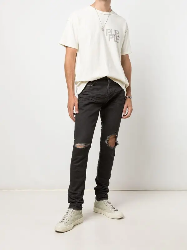 PURPLE BRAND Ripped Detail Slim Fit Jeans