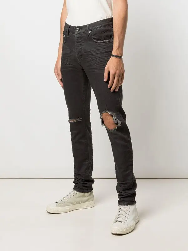 PURPLE BRAND Ripped Detail Slim Fit Jeans