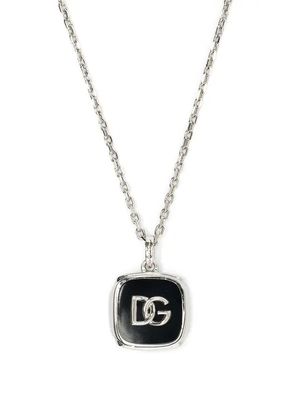 Dolce & Gabbana Logo-plaque Chain Necklace - Black