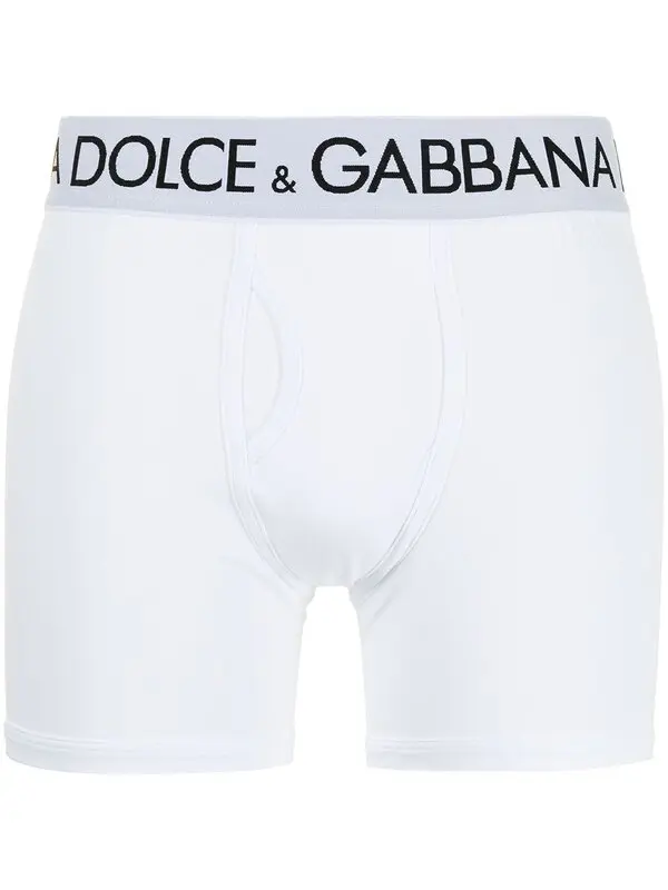 Dolce & Gabbana Logo-waistband Boxer Shorts - White