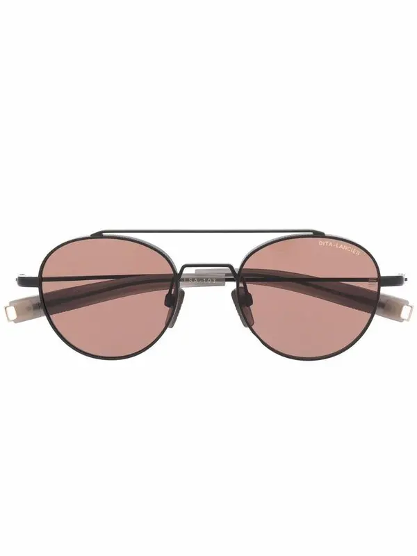 Dita Round Pilot Sunglasses - Black