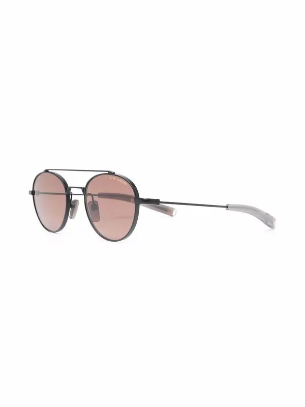 Dita Round Pilot Sunglasses - Black