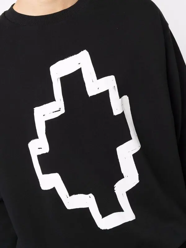 COUNTY OF MILAN Cross Logo Cotton Sweatshirt - Black
