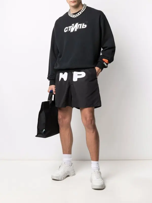 Heron Preston Logo-print Crew-neck Sweatshirt - Black