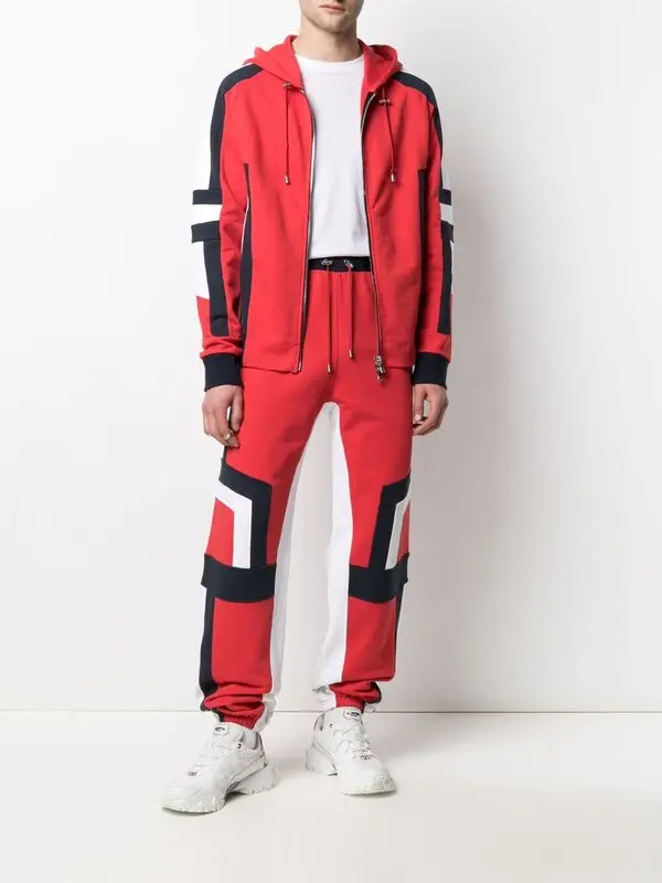 Balmain Contrast-panel Zip-up Hoodie