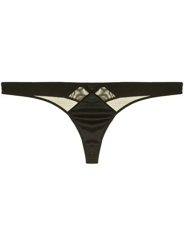 Fleur Du Mal Top Stitch Thong - Black