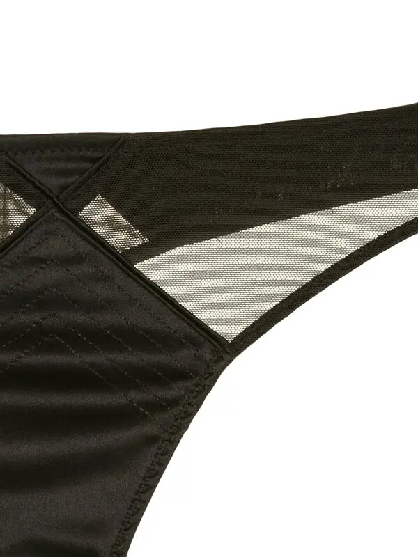 FLEUR DU MAL Top Stitch Thong - Black