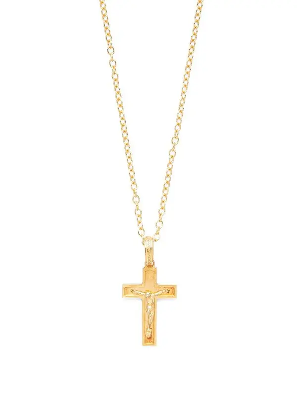 Dolce & Gabbana 18k Yellow Cross Pendant Necklace - Gold