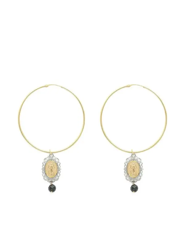 Dolce & Gabbana 18k Yellow And White Sicily Jade Earrings - Gold