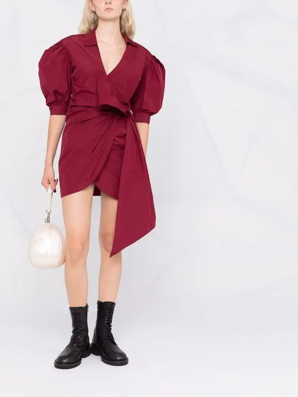 Red Valentino Valentino Puff-Sleeve Wrap Dress In Red - 60% Off |  Editorialist