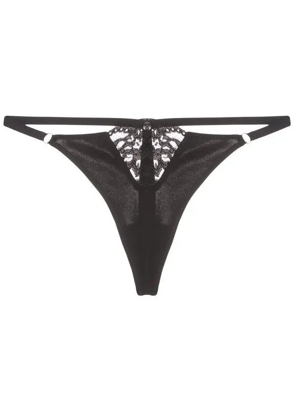 Fleur Du Mal Charlotte Lace G-string - Black