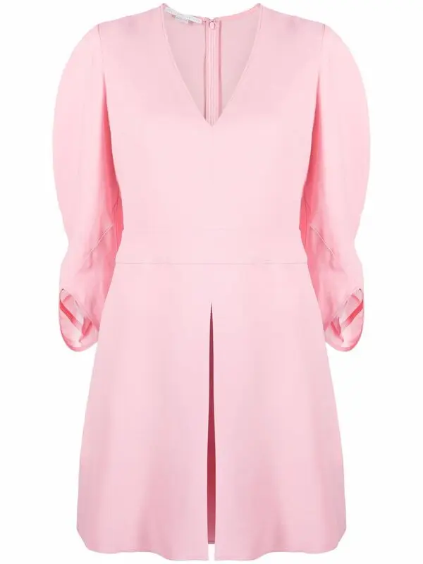 Stella McCartney V-neck Front-pleat Dress - Pink