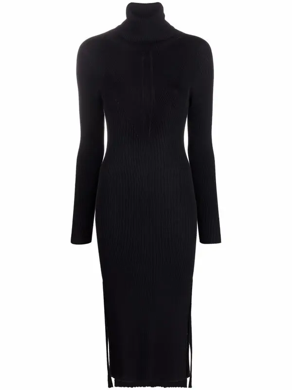 Philosophy Di Lorenzo Serafini Ribbed-knit Fitted Midi Dress