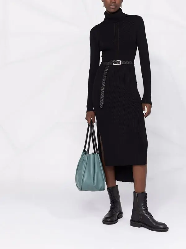 Philosophy Di Lorenzo Serafini Ribbed-knit Fitted Midi Dress