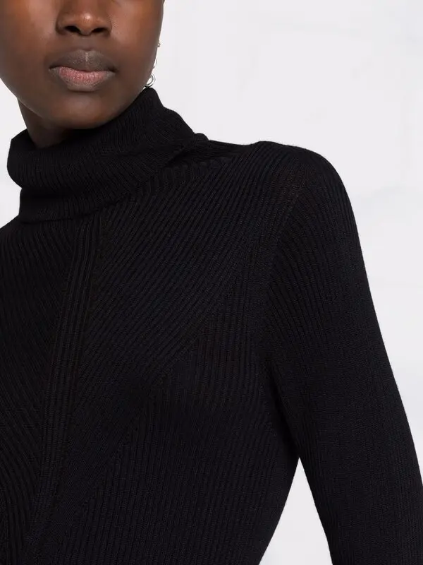 Philosophy Di Lorenzo Serafini Ribbed-knit Fitted Midi Dress