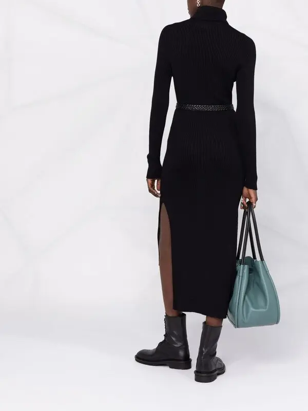 Philosophy Di Lorenzo Serafini Ribbed-knit Fitted Midi Dress