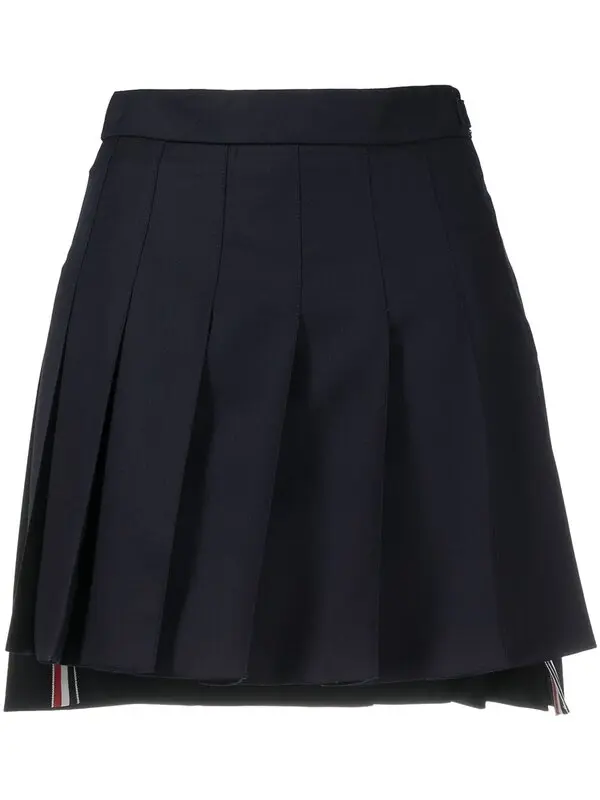 Thom Browne Super 120's Twill Pleated Mini Skirt - Blue