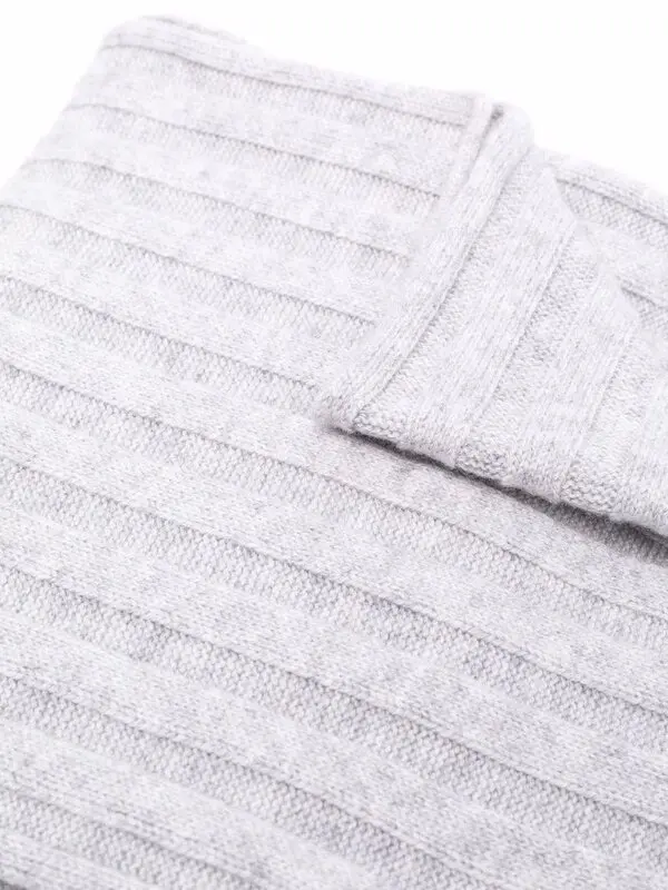 Brunello Cucinelli Ribbed-knit Cashmere Scarf - Grey