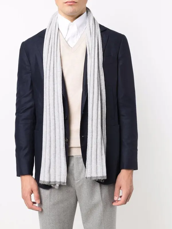Brunello Cucinelli Ribbed-knit Cashmere Scarf - Grey