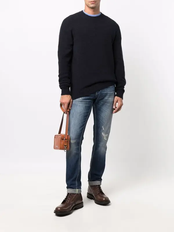ROBERTO COLLINA Crew-neck Knitted Jumper - Blue
