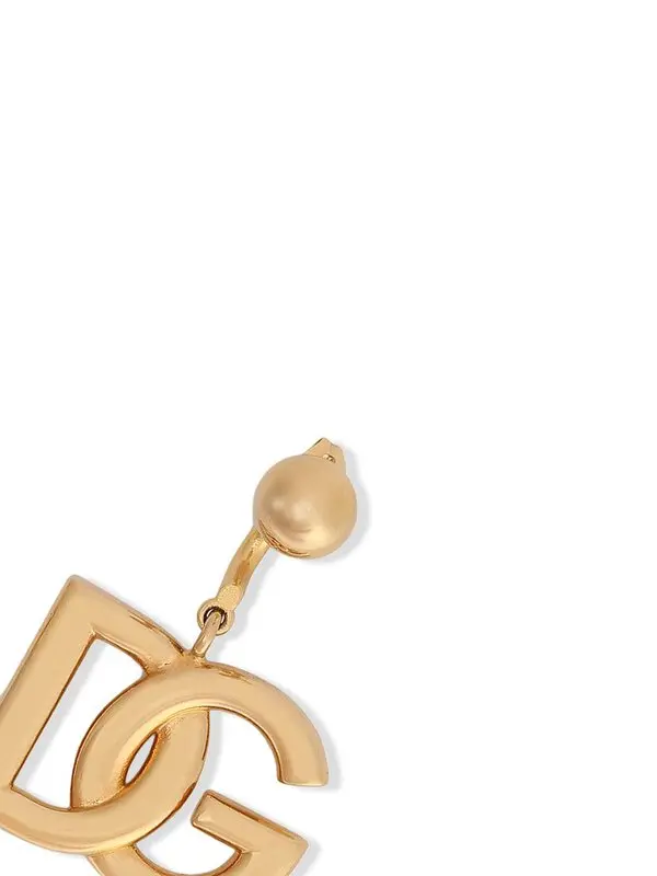 Dolce & Gabbana Dg Logo Drop Earrings - Gold