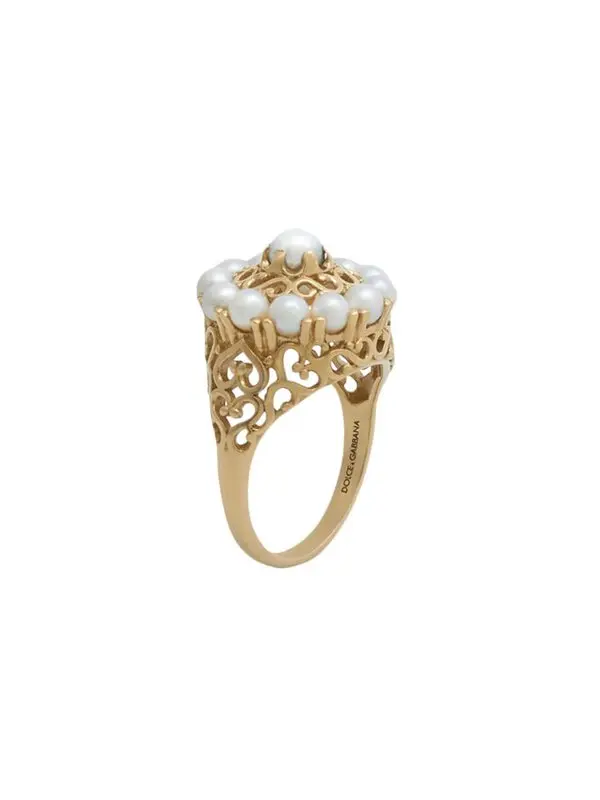 Dolce & Gabbana 18k Yellow Ring With Pearls